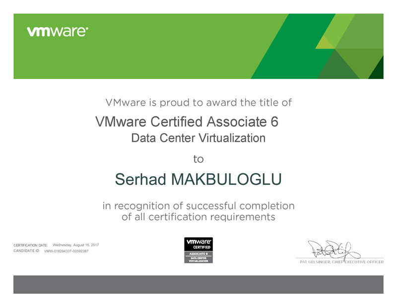 VMware Certified Associate 6 - Data Center Virtualization (VCA6-DCV ...