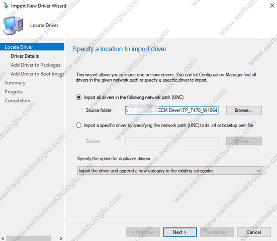 Import Drivers and Create Driver Package in SCCM | Serhad Makbuloglu