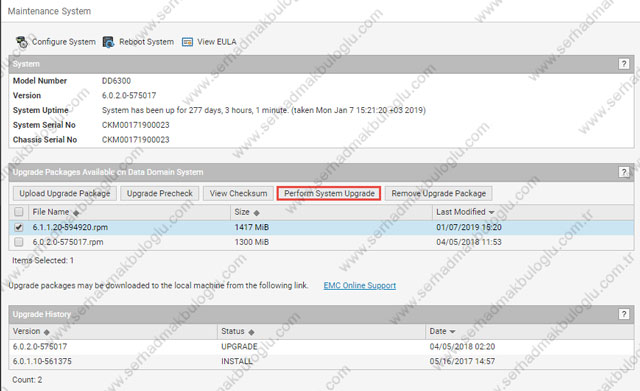 Dell EMC Data Domain OS Upgrade | Serhad Makbuloglu