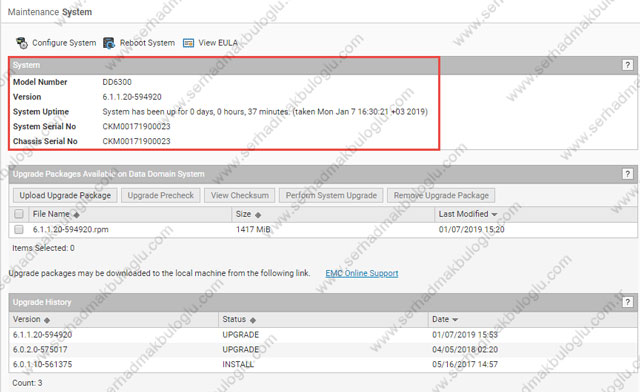 Dell EMC Data Domain OS Upgrade | Serhad Makbuloglu