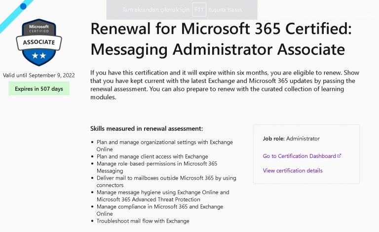 Renewal for Microsoft 365 Certified: Messaging Administrator Associate ...