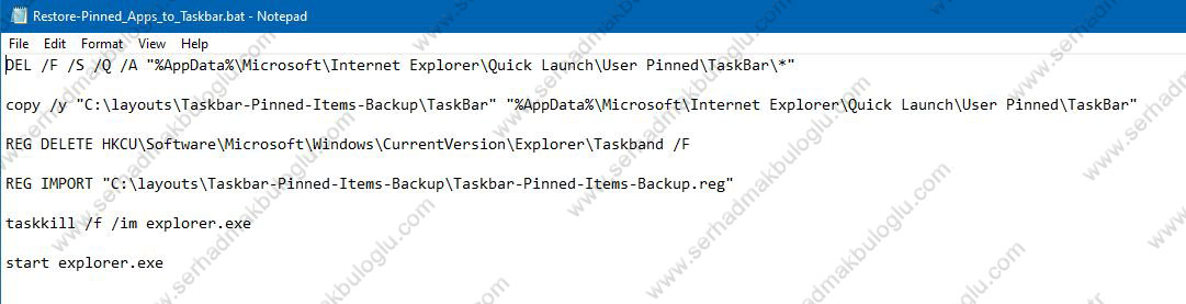 Windows 11 Backup and Restore Pinned Items Taskbar | Serhad Makbuloglu